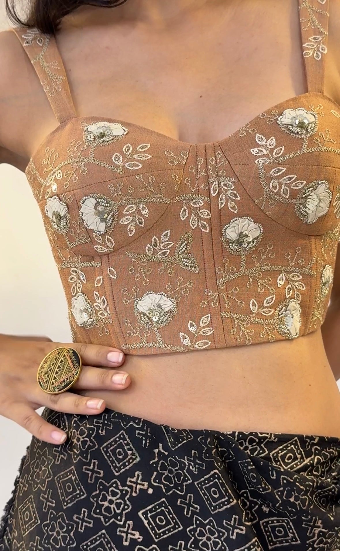 Sunkissed Embroidered Bustier - Mogra Designs
