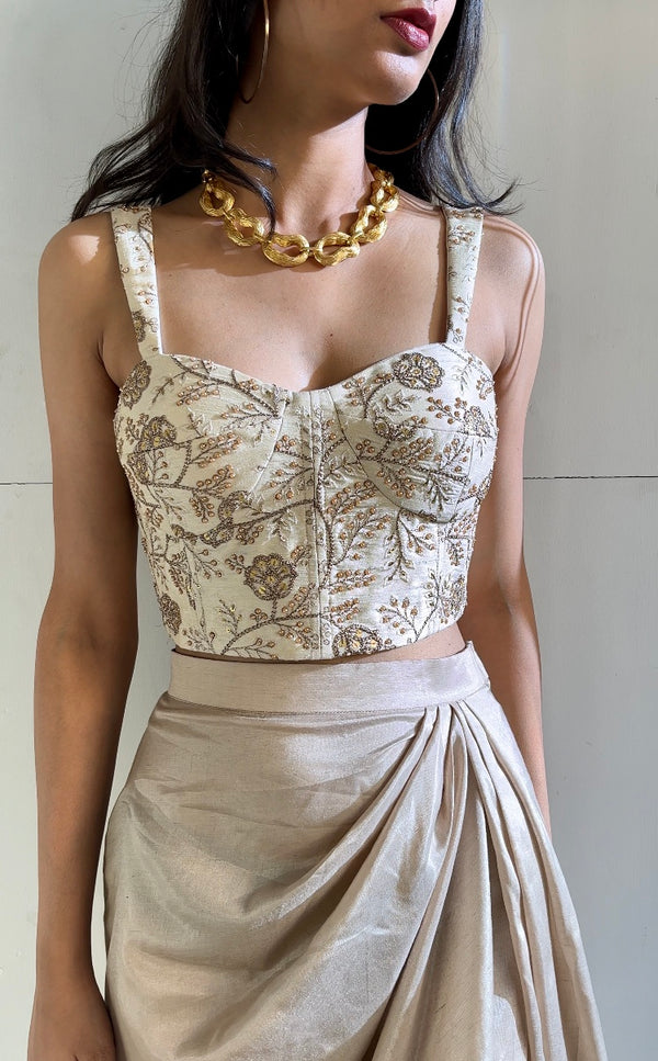 Vanilla Silk Bustier - Mogra Designs