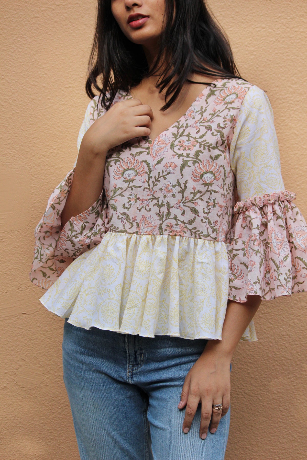 Floral Flounce Top - Mogra Designs