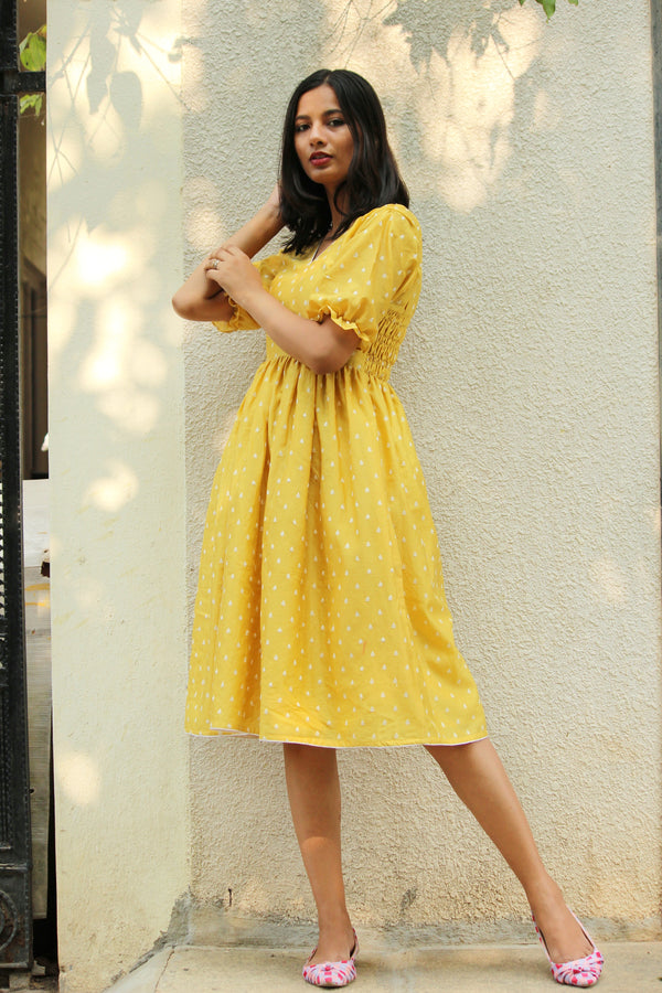 MidSummer Chanderi Dress - Mogra Designs