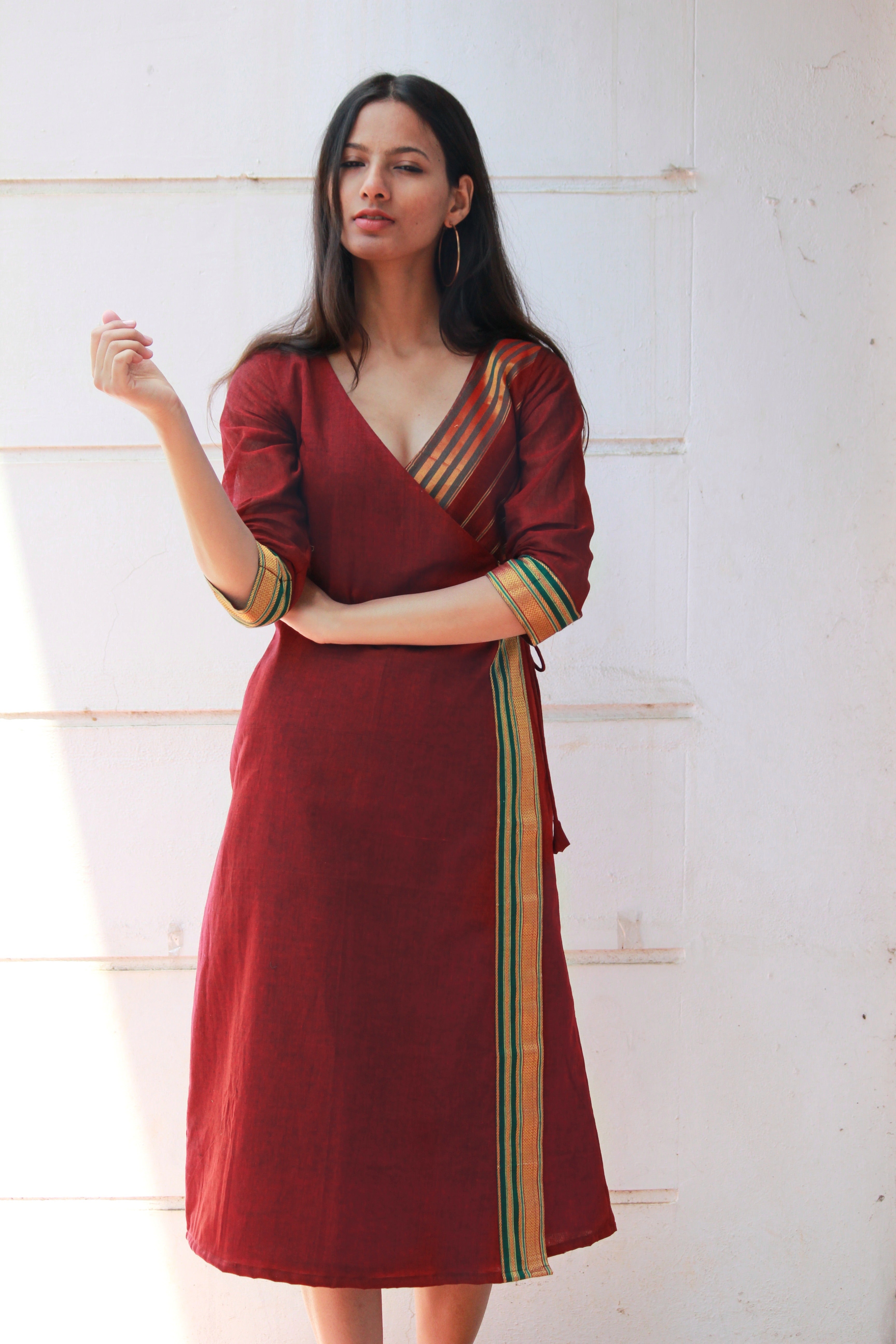 Sangria Saree Wrap Dress - Mogra Designs